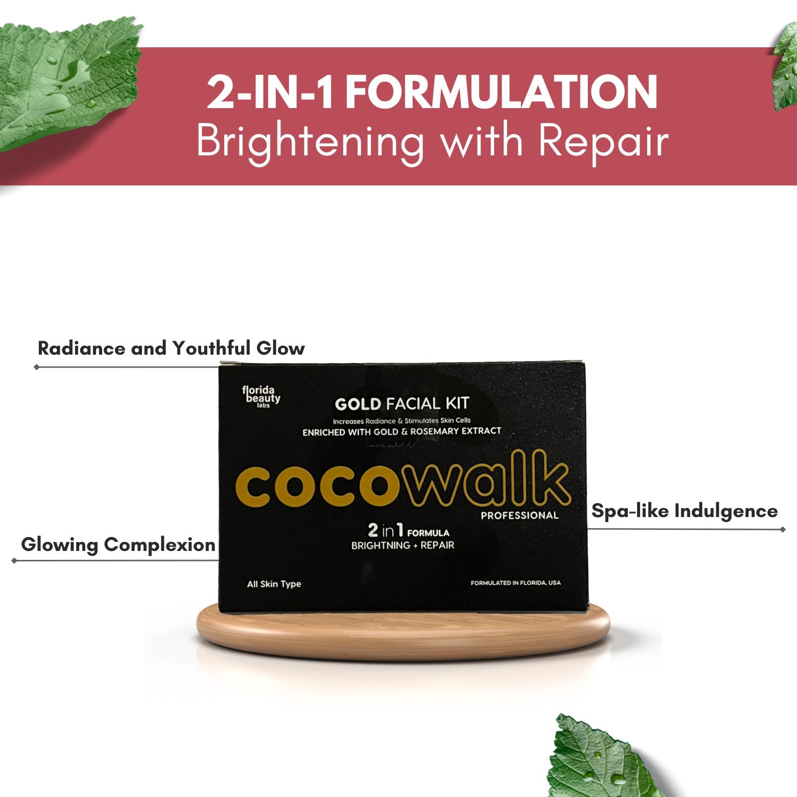 Cocowalk Professional Gold Facial|Brighten & Repair|Gold & Rosemary – Florida Beauty Labs